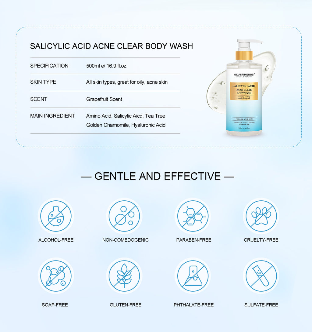 Salicylic Acid Body Wash For Acne Prone Skin -500ml – Neutriherbs